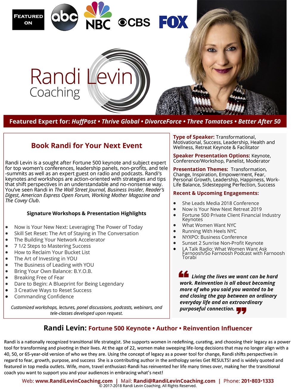 Randi Levin Coaching Speak Sheet | Randi Levin Coaching
